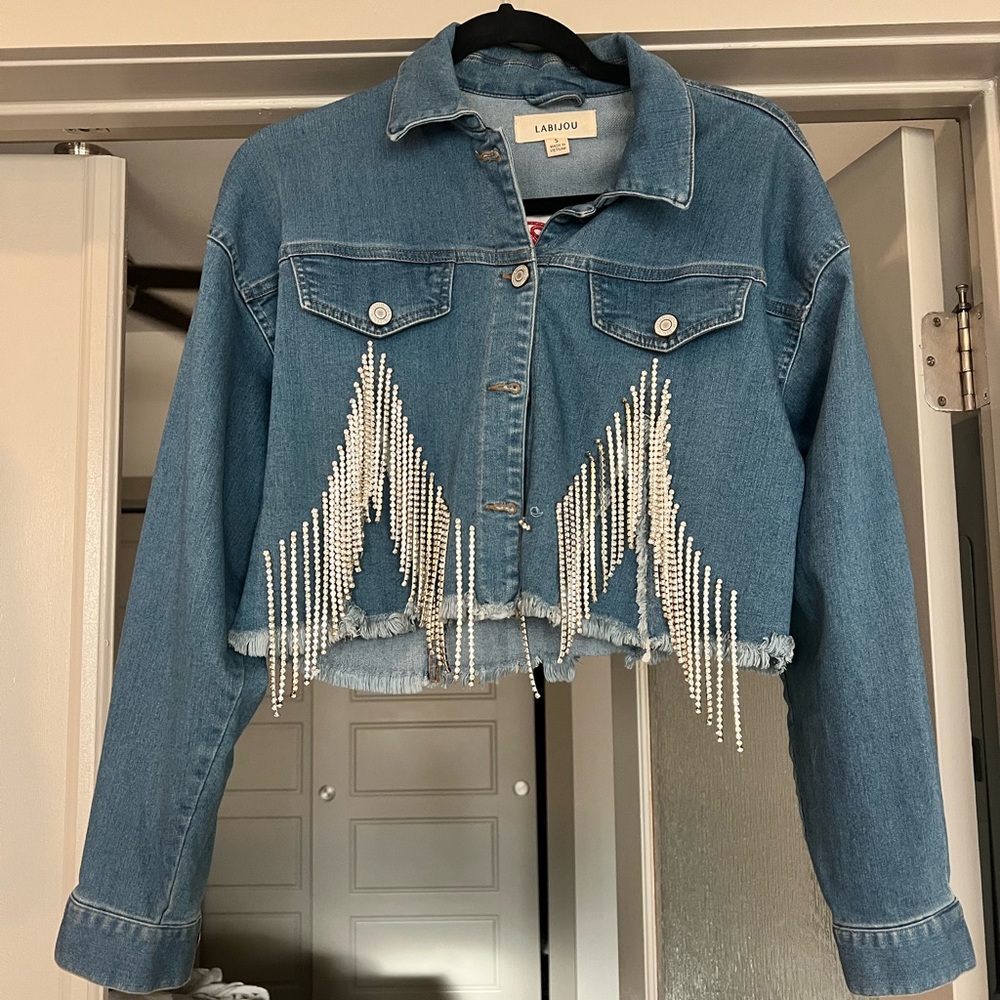 Custom Made Denim Maroon 5 Jacket - Gem